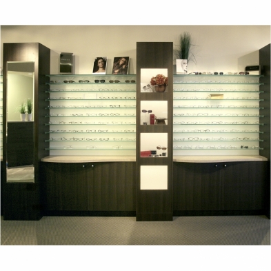 Tall Display Cabinet with 4 LED Lit Windows | Wall Displays for Eyewear
