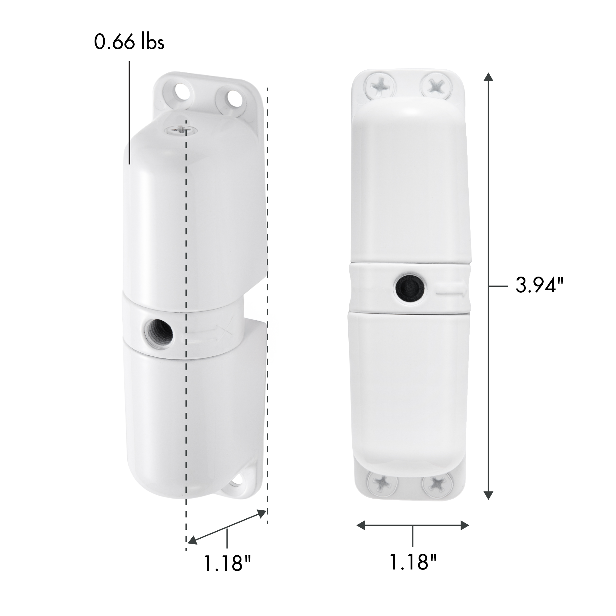 Automatic Spring Interior Door Closer, White