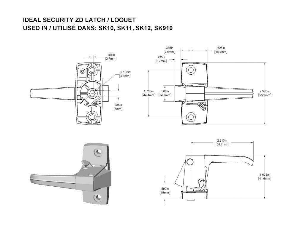 ZD Inside Latch, Black