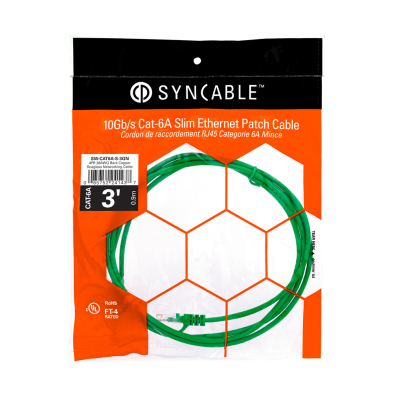 SynCable câble de raccordement super mince moulé RJ45 Cat-6a 10gb/s – 3 ...