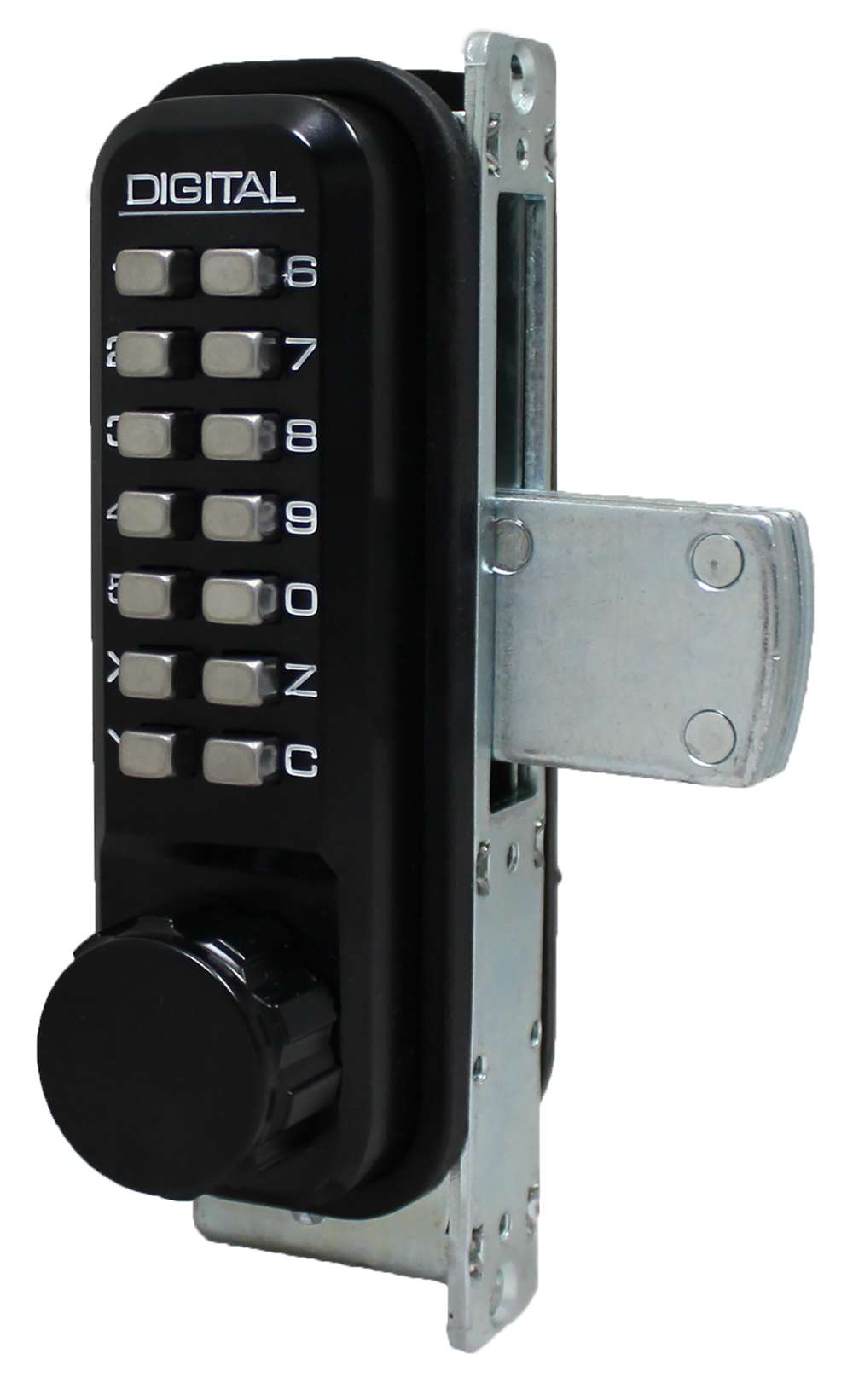 LockeyUSA 2900JB Keyless Narrow Stile Deadbolt Lock Jet Black
