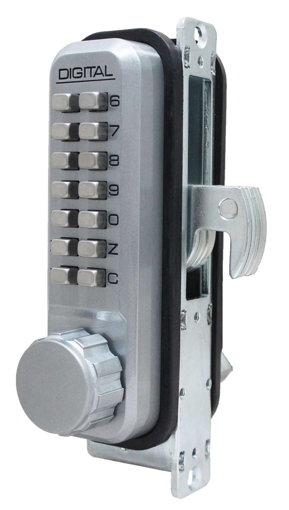 LockeyUSA 2950MG Keyless Narrow Stile Hook Bolt Lock Satin Chrome