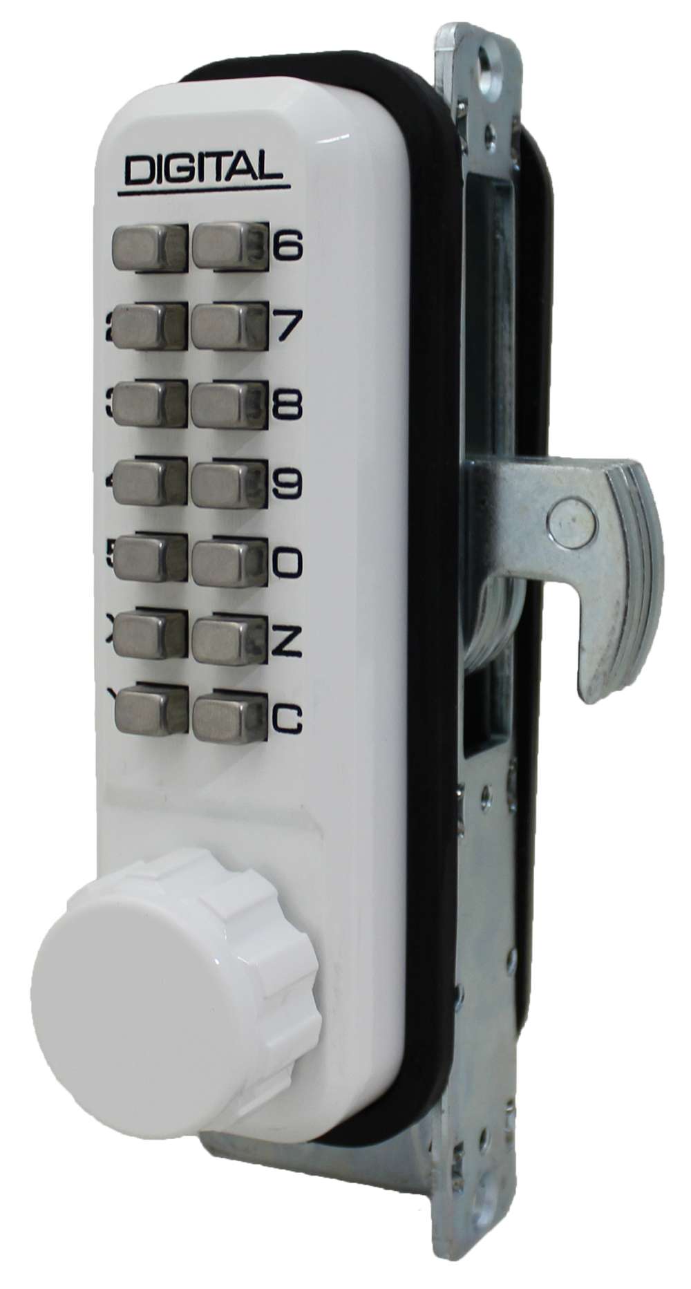 LockeyUSA 2950WH Keyless Narrow Stile Hook Bolt Lock White