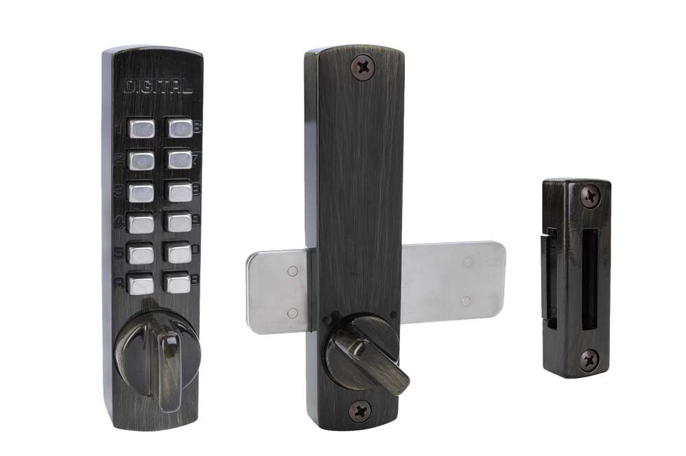 LockeyUSA C120BB Keyless Surface Mount Lock Bright Brass