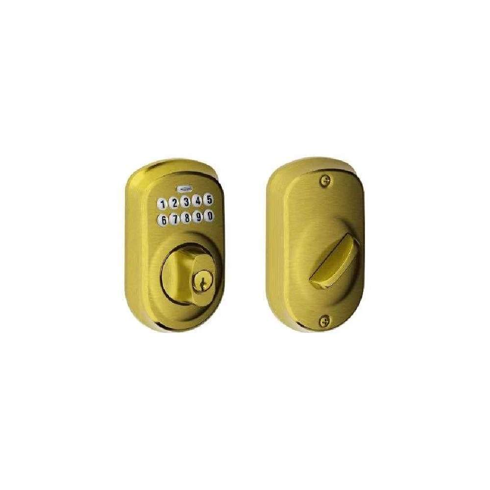 BE365 PLY 609 KEYPAD DEADBOLT ANTIQUE BRASS SKU#043156894574
