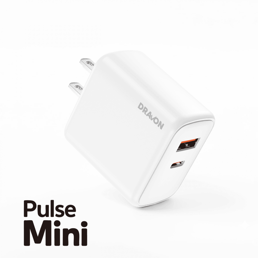 Pulse Mini 20W GaN Wall Charger – USB-A & USB-C Fast Charging