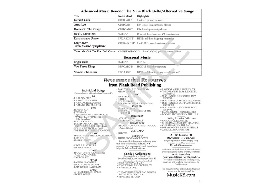 RECORDER KARATE 2 Downloadable Kit Music in Motion