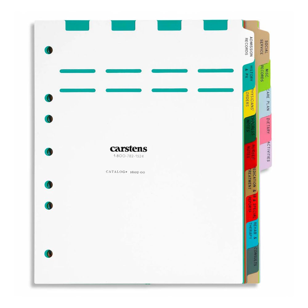 Carstens® Long Term Care Divider Set, 14 Tab Type 1